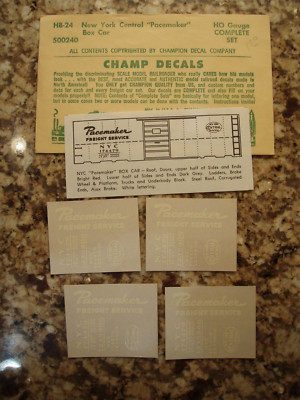 New York Central NYC Pacemaker Box Car HO-Scale Decals Champ HB-24 *2 ...