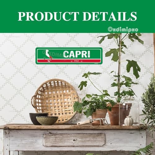 Capri, Italy - Italian Flag Themed Gifts Bar Decor - Metal Novelty ...
