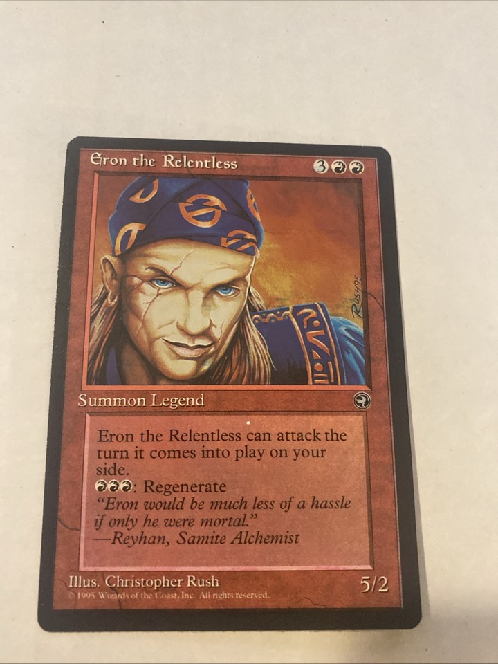 Magic The Gathering MTG Eron The Relentless - Homelands - VG Authentic ...