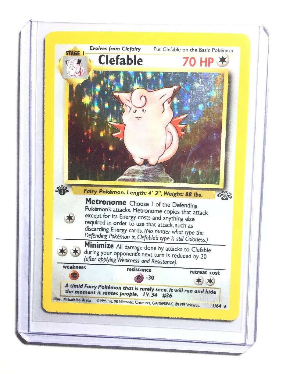 CLEFABLE - 1/64 - 1st Edition Jungle - Holo - Pokemon Card - EXC / NEAR ...