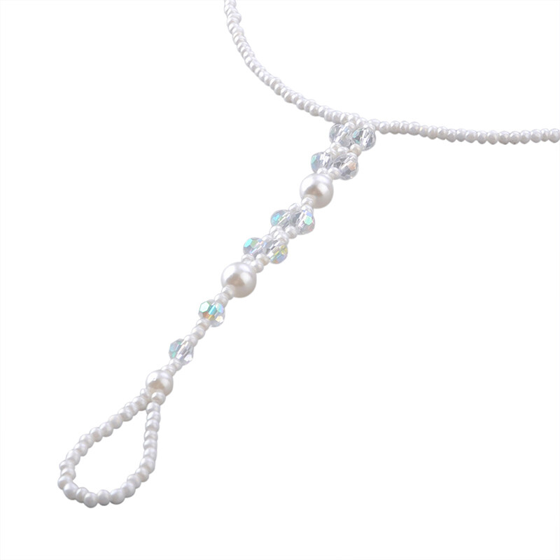Pearl Barefoot Sandal Anklet Foot Chain Toe Ring Beach Ankle Brace LO ...