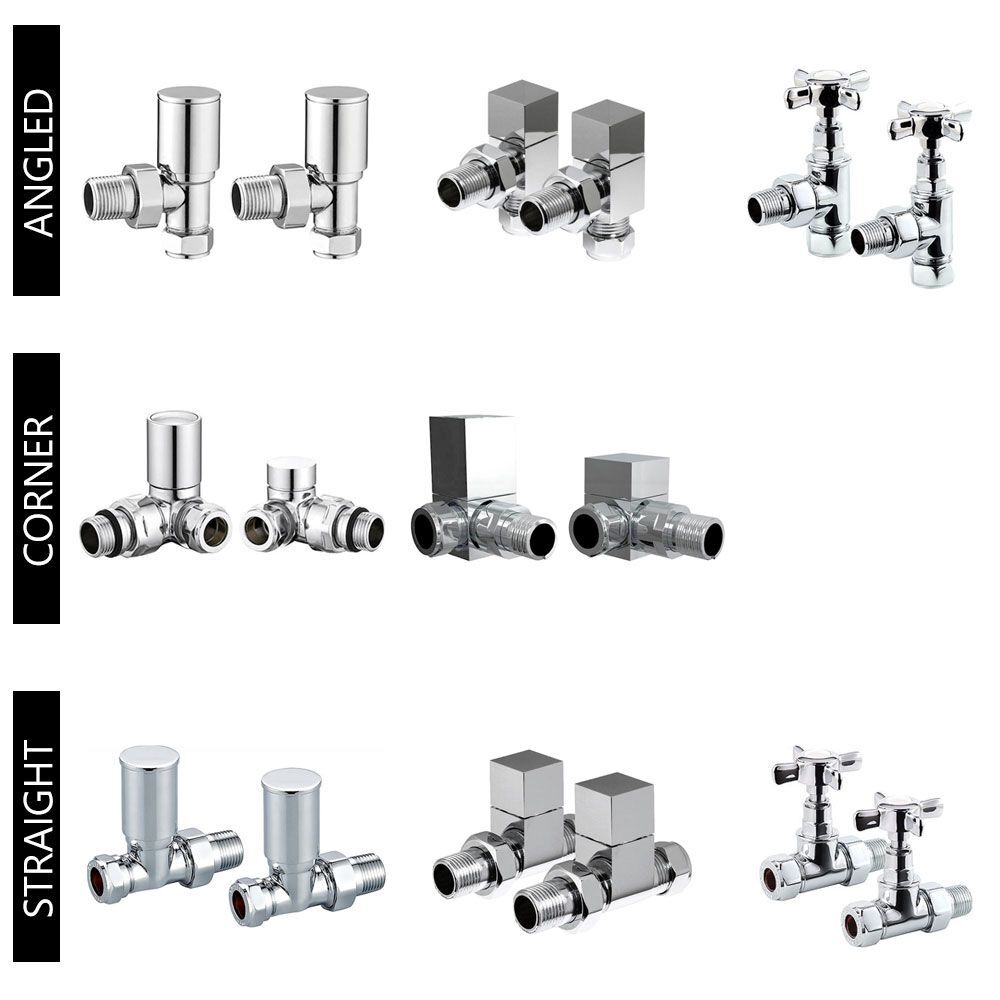 Modern Manual Radiator Valves Round Square Crosshead Angled Straight ...