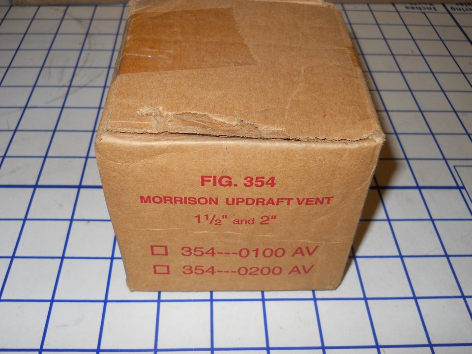 MORRISON UPDRAFT VENT 1 1/2" & 2", 354-0100 AC, 354-0200 AV, FIG 354 | eBay