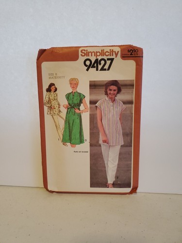 Vintage Simplicity Sewing 9427 Maternity Pullover Dress or Top Pattern ...