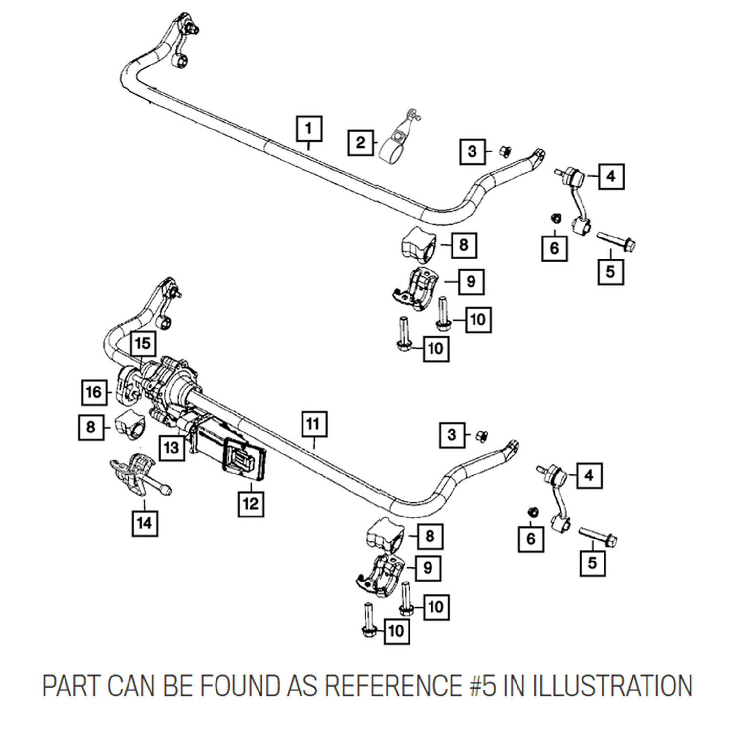 Genuine OEM Mopar Front Suspension Stabilizer Bar Link Kit for Jeep ...