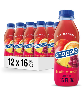 Snapple Fruit Punch Juice Drink 16 fl oz recycled plastic bottle Pack ...