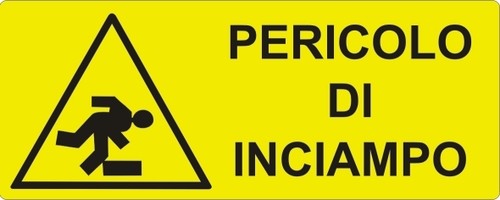 2 ETICHETTE ADESIVE ISO 7010 "PERICOLO DI INCIAMPO" SEGNALETICA DI ...