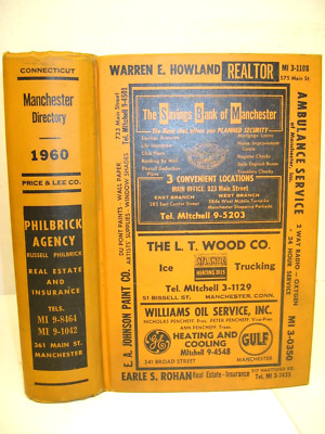 1960 Manchester, Connecticut Directory by Price & Lee Co. New Haven CT ...