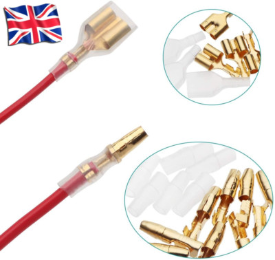 60x Motorcycle Brass Bullet Connectors Male&Female Electrical Wire ...