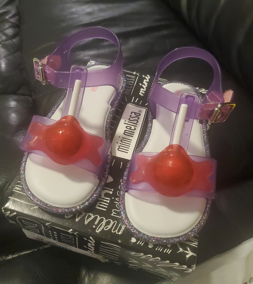 Mini Melissa Mar Sandals Purple Glitter Lollipop Jelly Shoes - Little ...