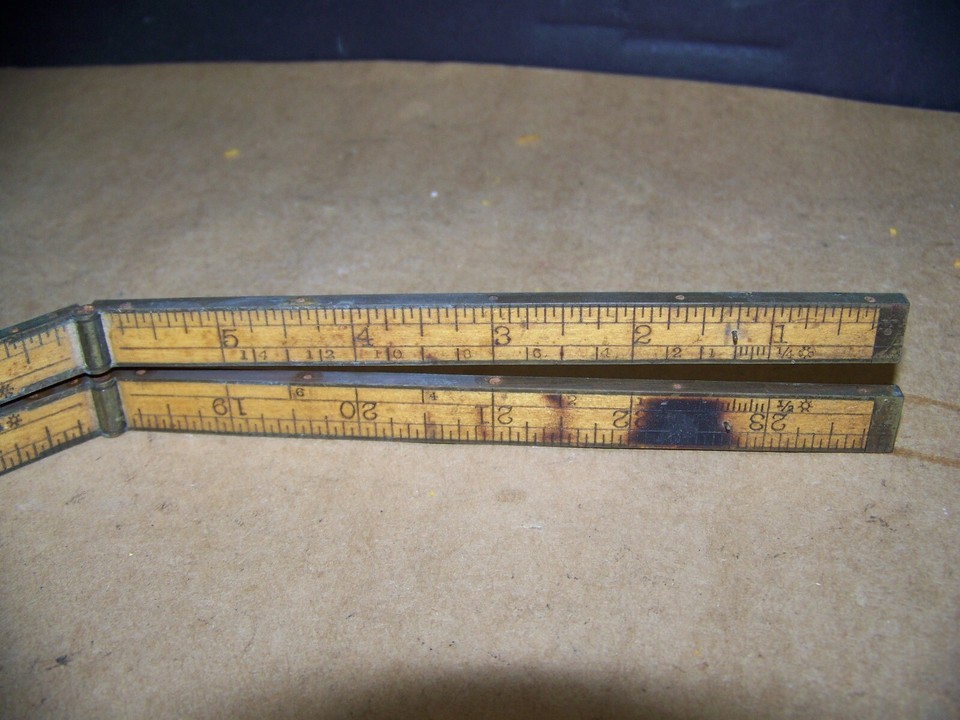 Stanley #62 Boxwood & Brass Folding Ruler Vintage Stanley Folding Ruler ...