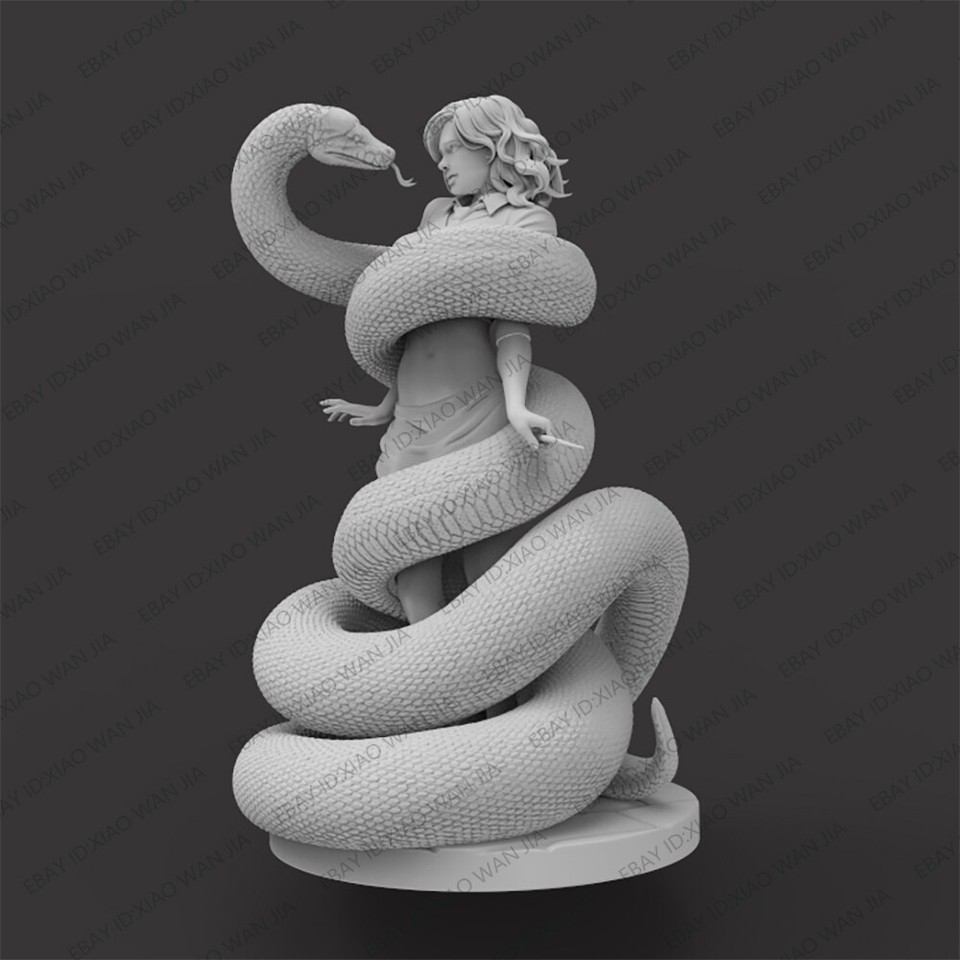 Snake and Girl Resin Figure Model Kit 1/24 Scale Unpainted Unassembled ...