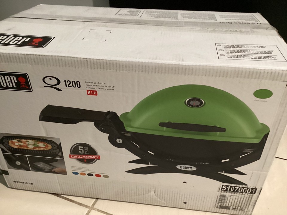Weber Q 1200 Gas Grill - LP Gas Green | eBay