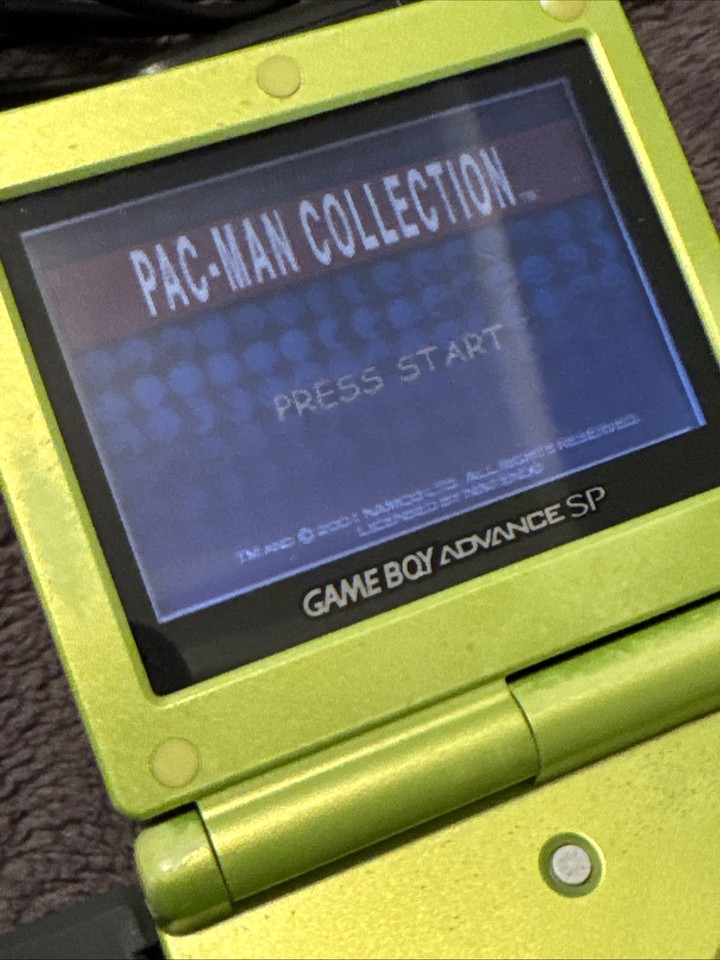 Lime Green Game Boy Advance SP Console with GT Advance & Mario Pac-Man ...
