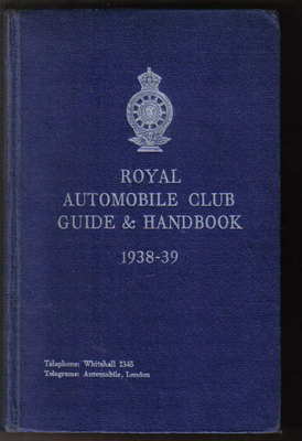RAC Book Royal Automobile Club Guide & Handbook 1938-39 | eBay UK