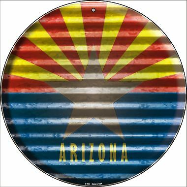 Arizona Flag Corrugated Effect Novelty Circular Sign C-913 | eBay