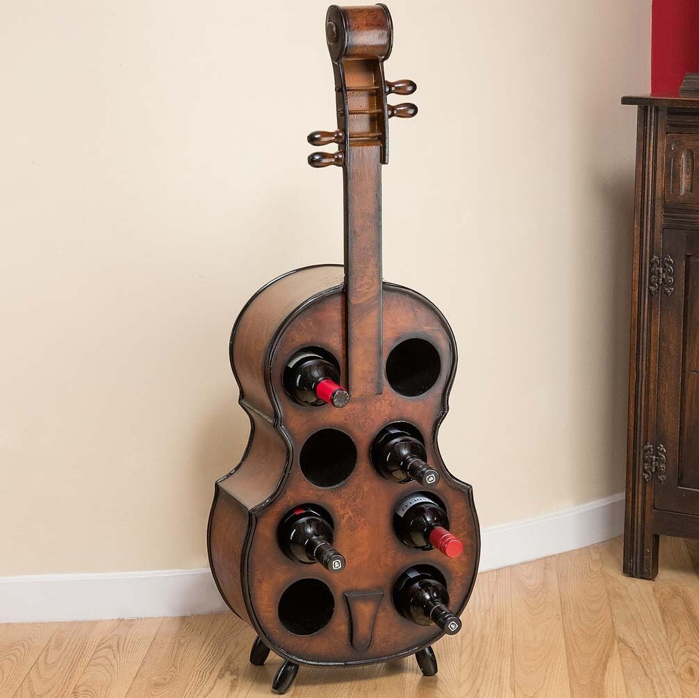 Cello Wine Rack Wooden 8 Bottle Holder With Mahogany Effect H101cm ...