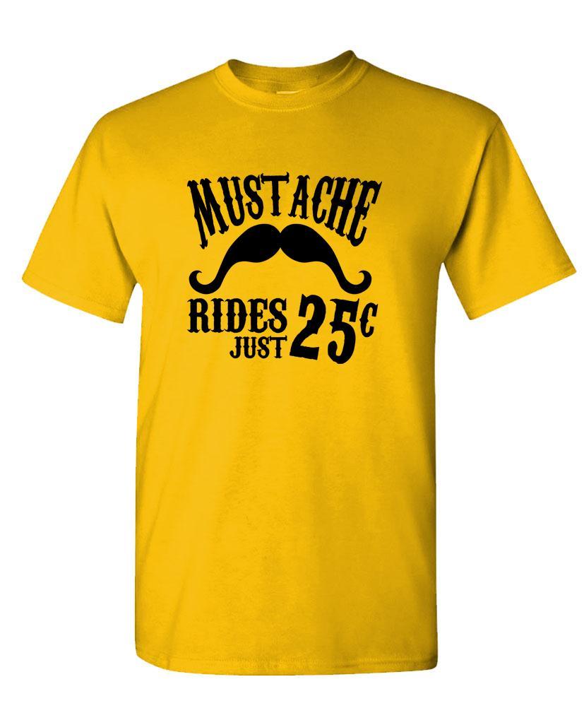 MUSTACHE RIDES SHIRT - Unisex Cotton T-Shirt Tee Shirt | eBay