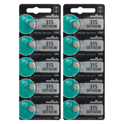 10 Murata 315 SR716SW Battery Replacement Watch Battery - Replaces Sony ...