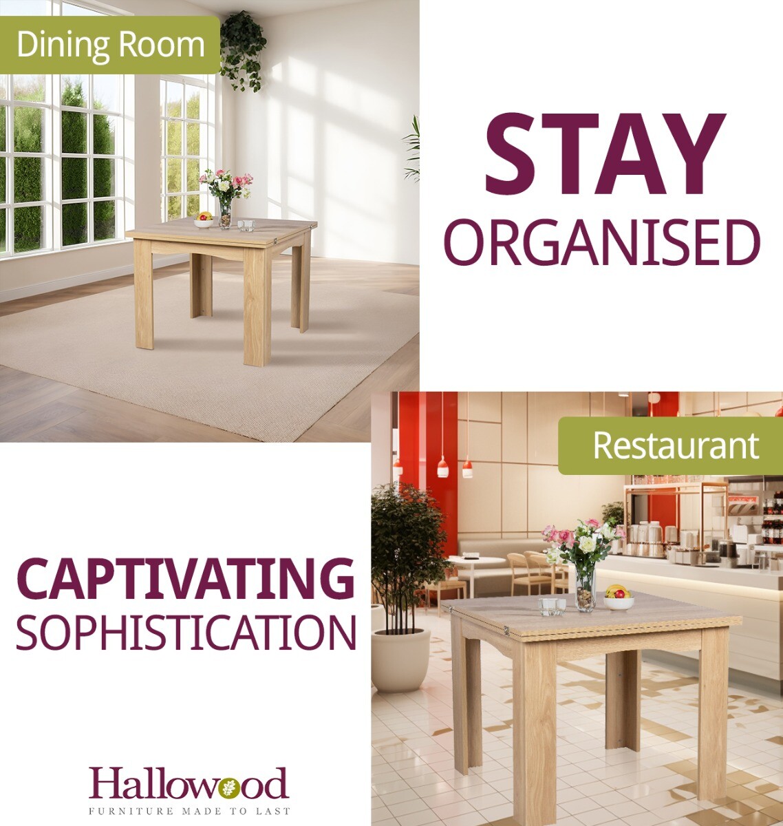 Oak Effect Flip Top Extending Table | Wooden Folding Dinner Table | eBay