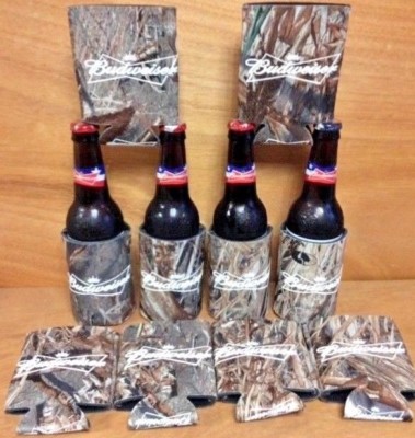 Budweiser Bowtie Real Tree Mossy Oak Camo Beer Koozies - (10) Pack ...