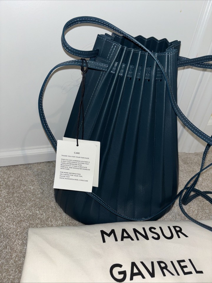 Mansur Gavriel pleated Green purse Beautiful NWT Dust bag | eBay