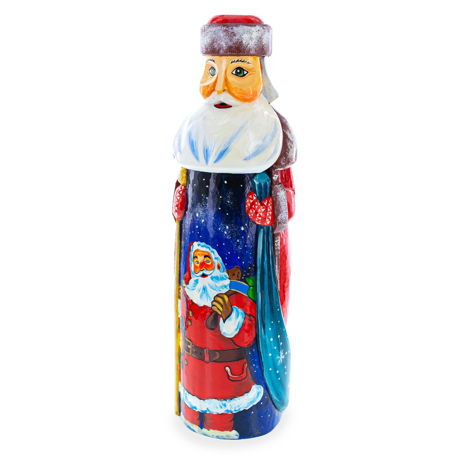 Hand Carved Ukrainian Santa with Lantern Solid Wooden Figurine 11 ...