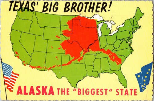 Texas Alaska US Map Vintage Continental Postcard CA13 | eBay