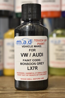 SEAT MONSOON GREY LX7R / X7R PAINT TOUCH UP KIT BOTTLE BRUSH 30ML LEON ...