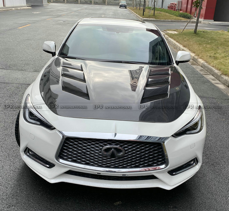 For Infiniti Q60 CV37 2017+ Vents Front Hood Replacement Carbon Fiber ...