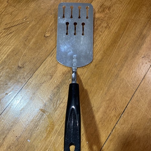 Ekco 11” Short Spatula Long Slotted Keyhole 5.5” Blade Black Chromium ...