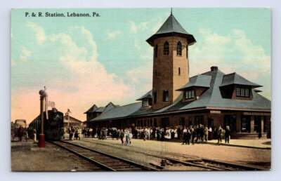 P&R Railroad Station LEBANON Pennsylvania Antique Train Depot Postcard ...