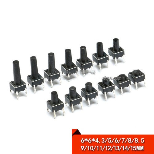 Momentary Tactile Switch SPST Push Button Miniature PCB Mounted ...