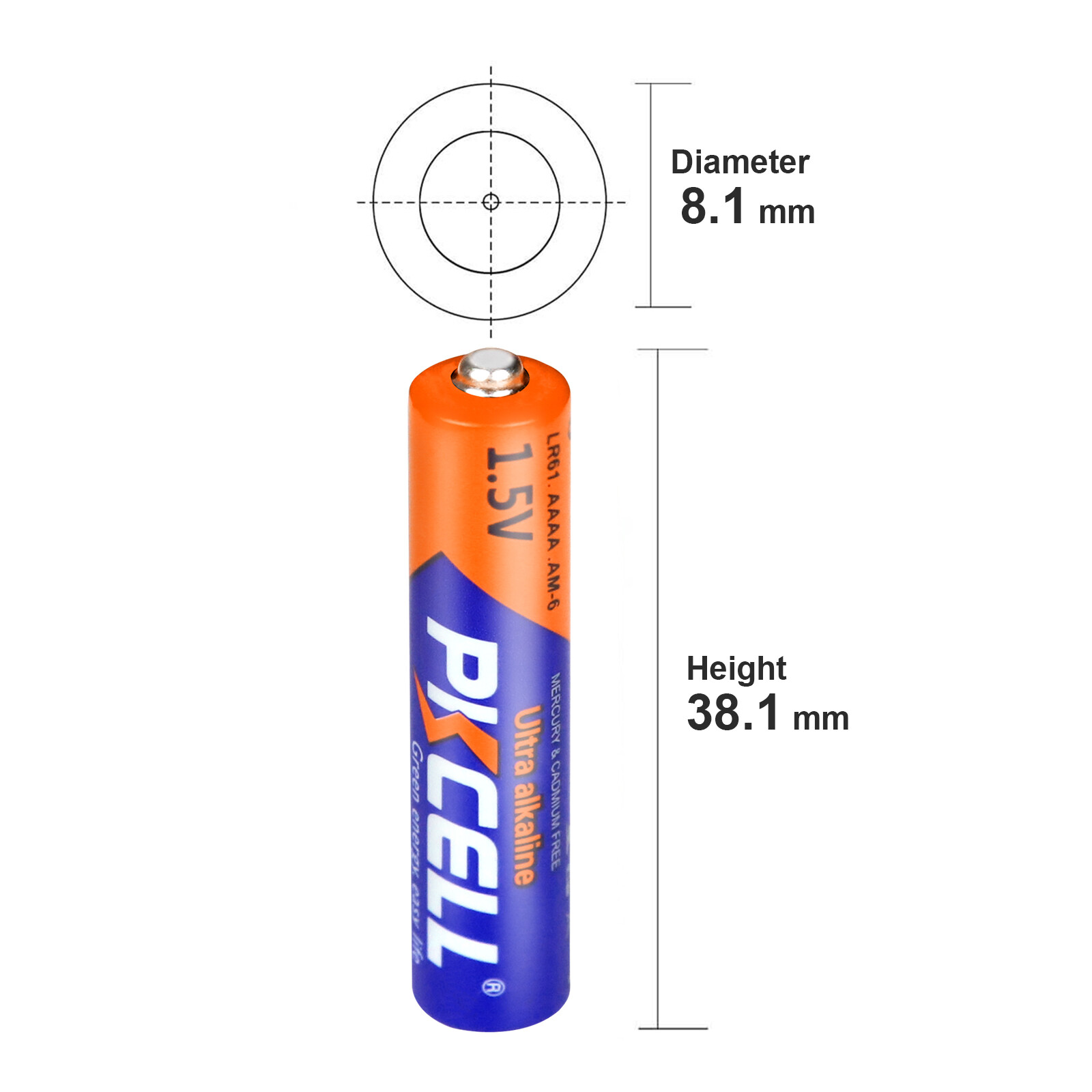 Count 4 AAAA Quad A Batteries LR61 1.5V Cell Alkaline Replace E96 ...