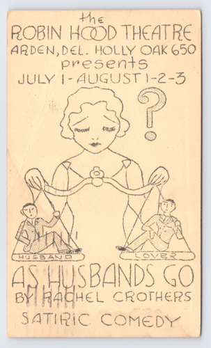 1935 Robin Hood Theatre Postcard Arden DE 'As Husbands Go' Rachel ...