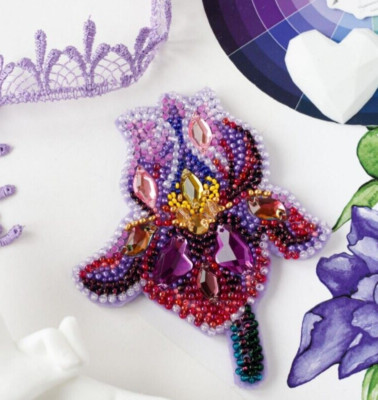 DIY Jewelry Making Beading kit Iris Brooch Bead Embroidery Pin ...