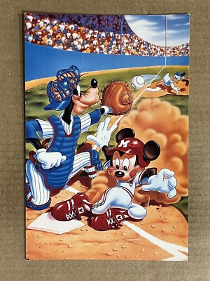 Postcard Disney Mickey Mouse Goofy Baseball Sports Catcher Mickey’s ...