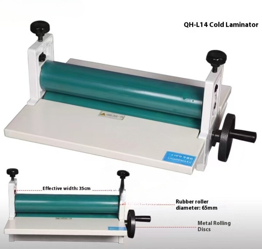 14" Manual Roll Laminating Machine Frame Cold Laminator Professional ...