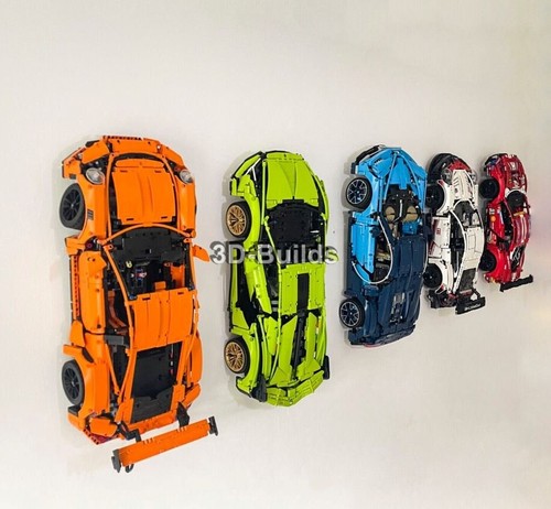 Wall mount LEGO Technic Cars GT Merc Porsche Sian Bugatti Ferrari F1 ...