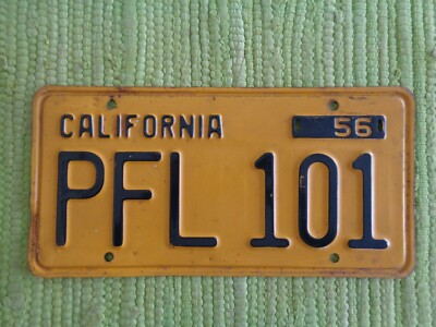 1956 California License Plate 56 CA Tag PFL 101 | eBay