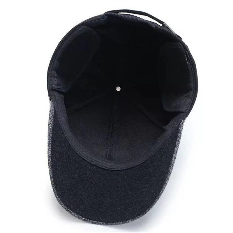 Warm Fleece Lined Waterproof Winter Hat with Earflaps - Unisex Baseball ...