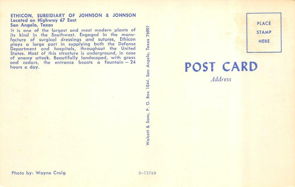 SAN ANGELO, TX Texas ETHICON~Johnson & Johnson Plant~Factory Chrome ...