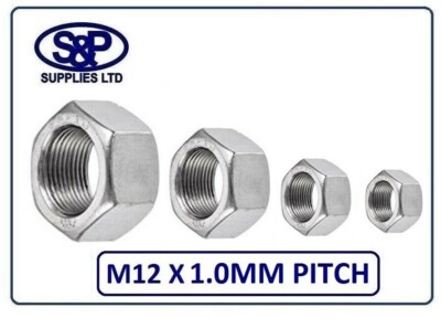 M12 X 1.00MM FINE PITCH HEX NUT 12MM X 1.0MM FINE THREAD ZINC PLATED ...
