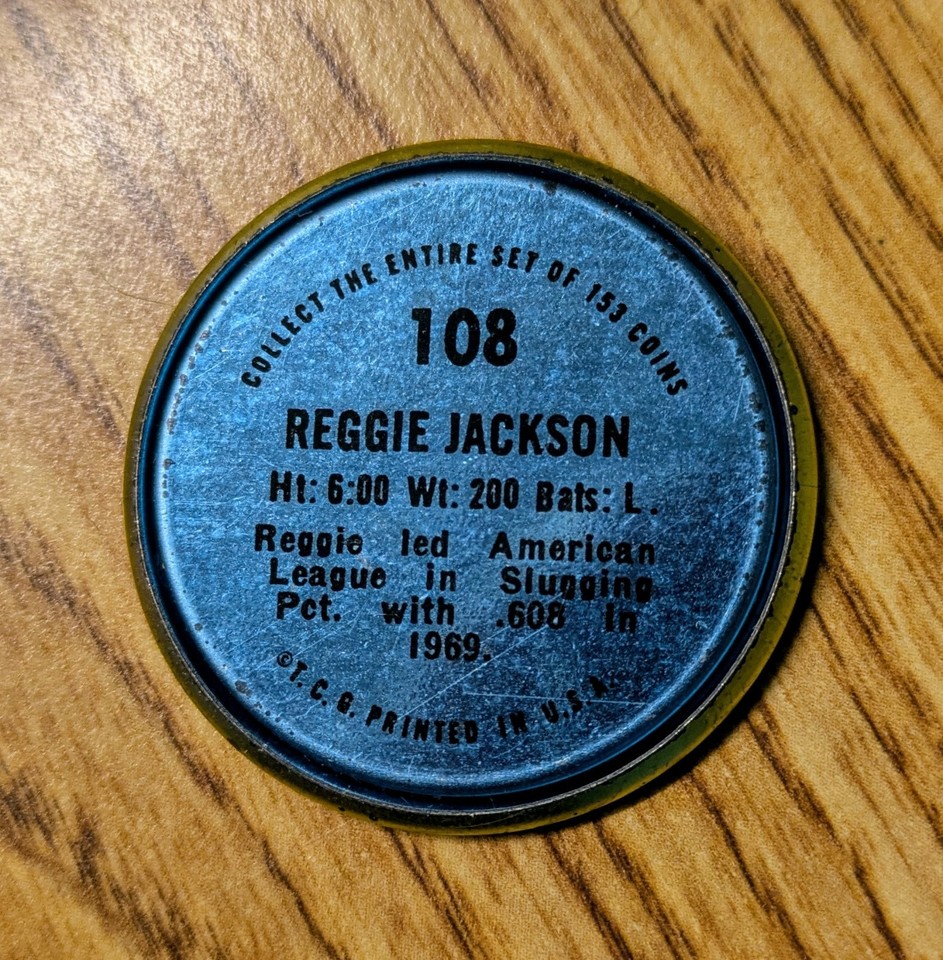1971 Topps Coin Reggie Jackson #108 HOF Athletics Baseball | eBay
