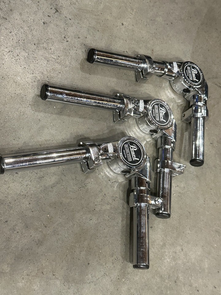 (3) Pearl UNI-LOCK QUITTERS L-Arm Tom Drum Mount Set 7/8" USED SHORT Arms #HL4 | eBay