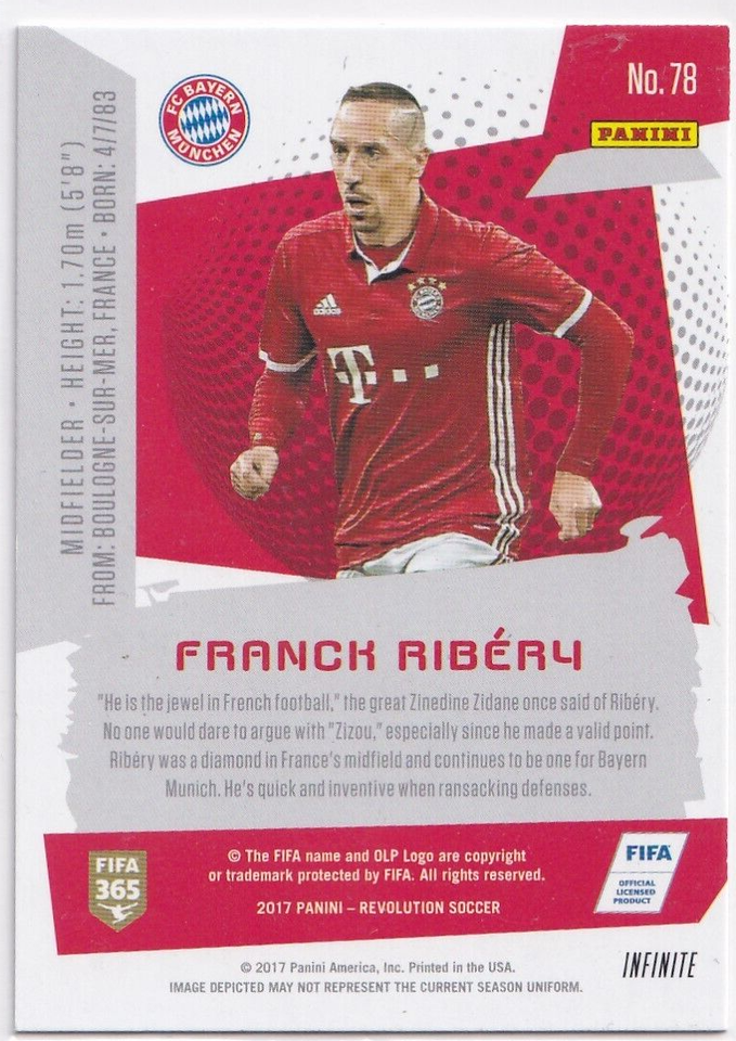Panini Revolution Football 2017 N° 78 Franck Ribéry Prizm Infini | eBay