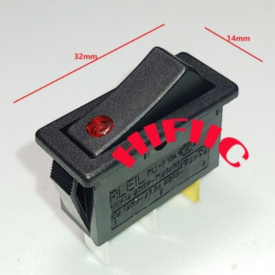 RLEIL RL1-3 1E4 Power On Off Rocker Switch 3Pin 16A 250VAC T125/55 With ...