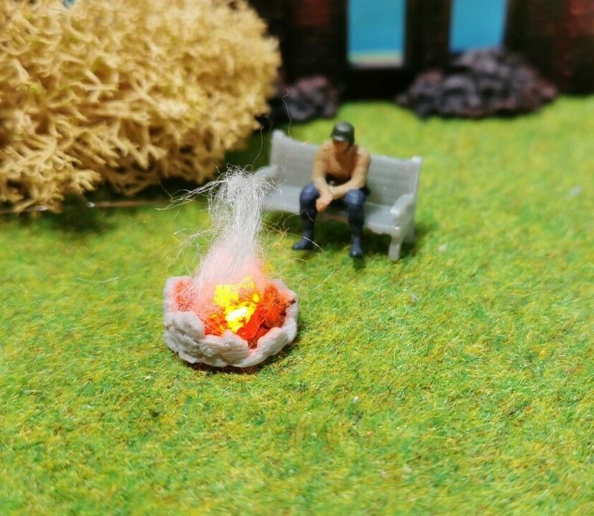 Campfire With LED Flame Flicker For Model Railway Scale H0 + TT 1:87 | eBay