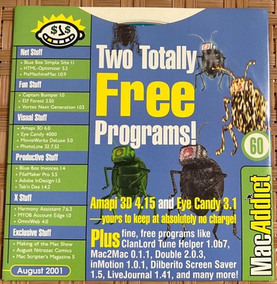 Vintage MacAddict CD-ROM The Disc/Aug 2001 #60 Two Totally Free ...