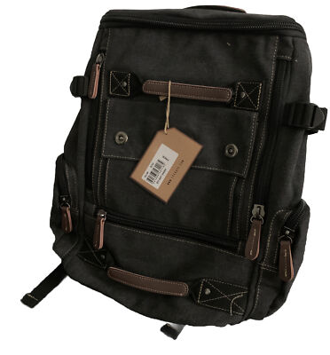 Eurosport Canvas Backpack Bag Black #B702 | eBay